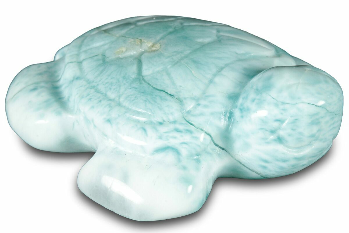 1.35" Polished Carved Larimar Sea Turtle - Dominican Republic (#314970 ...