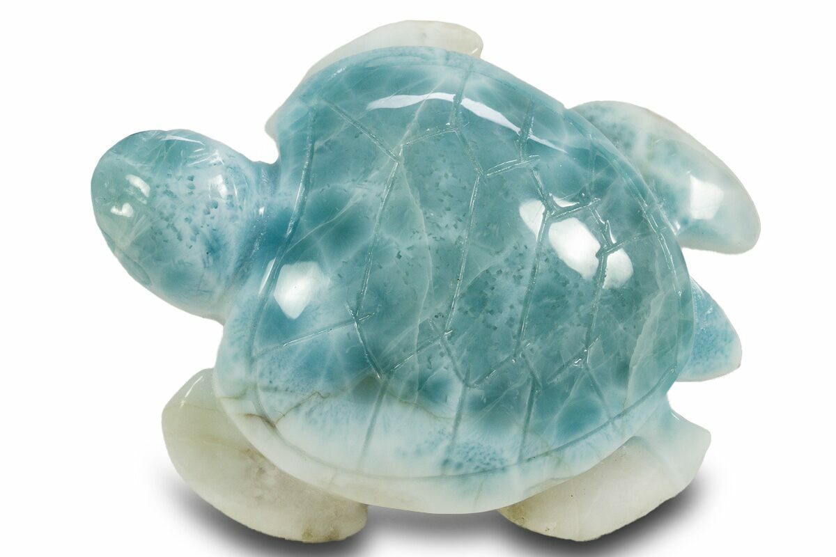 2.2" Stunning Carved Larimar Sea Turtle - Dominican Republic (#314979 ...