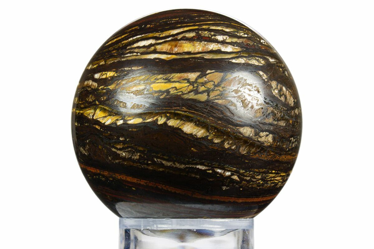 3" Polished Tiger Iron "Stromatolite" Sphere - 3.02 Billion Years ...
