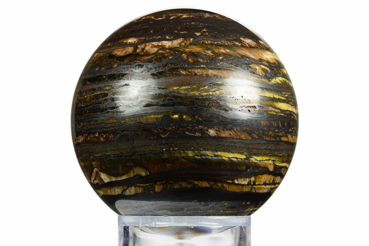 3" Polished Tiger Iron "Stromatolite" Sphere - 3.02 Billion Years ...