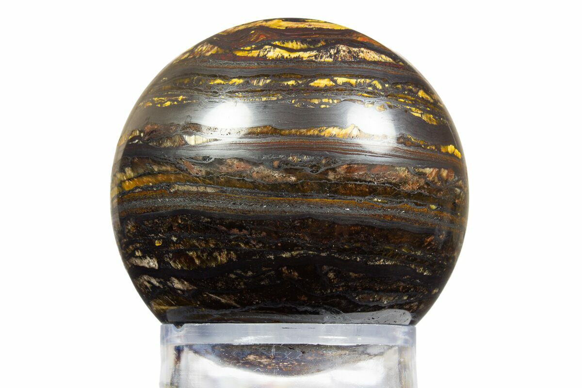 2.5" Polished Tiger Iron "Stromatolite" Sphere - 3.02 Billion Years (#316237) For Sale ...