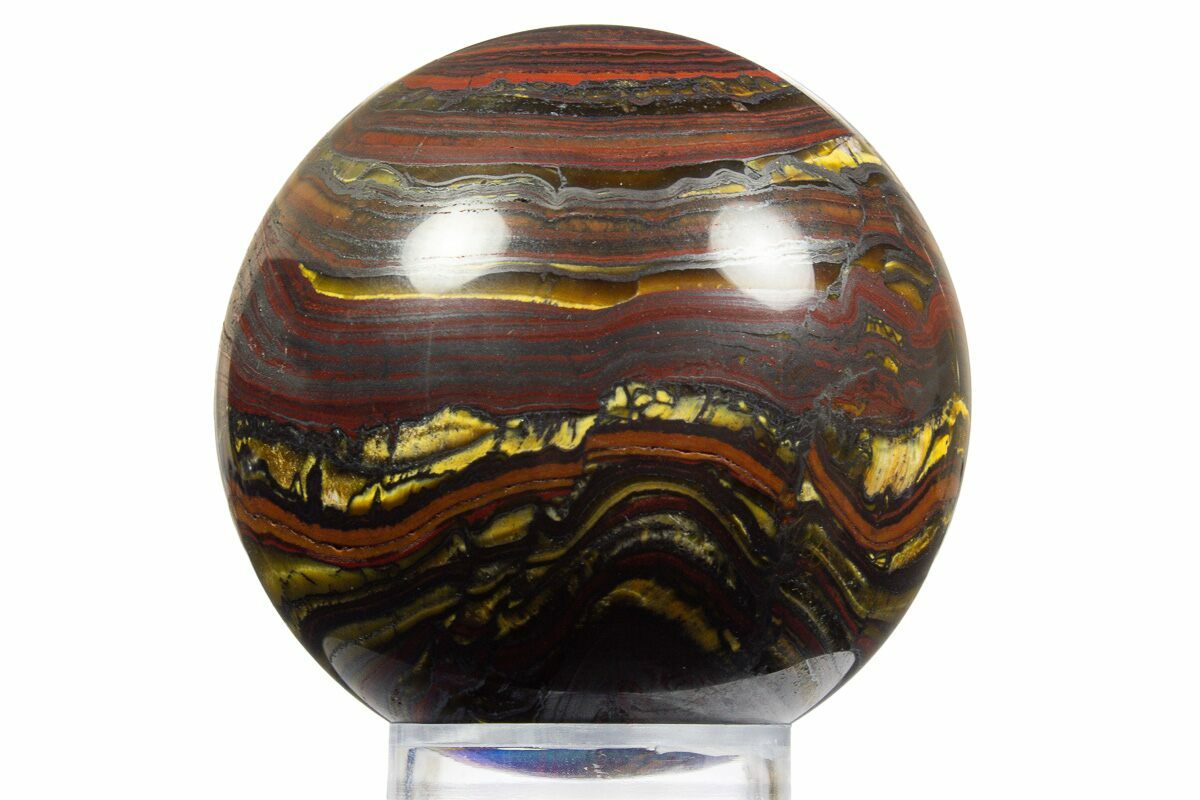 2.3" Polished Tiger Iron "Stromatolite" Sphere - 3.02 Billion Years ...