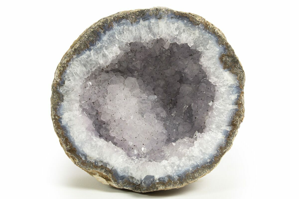 5" Las Choyas "Coconut" Geode Half with Quartz Crystals - Mexico ...
