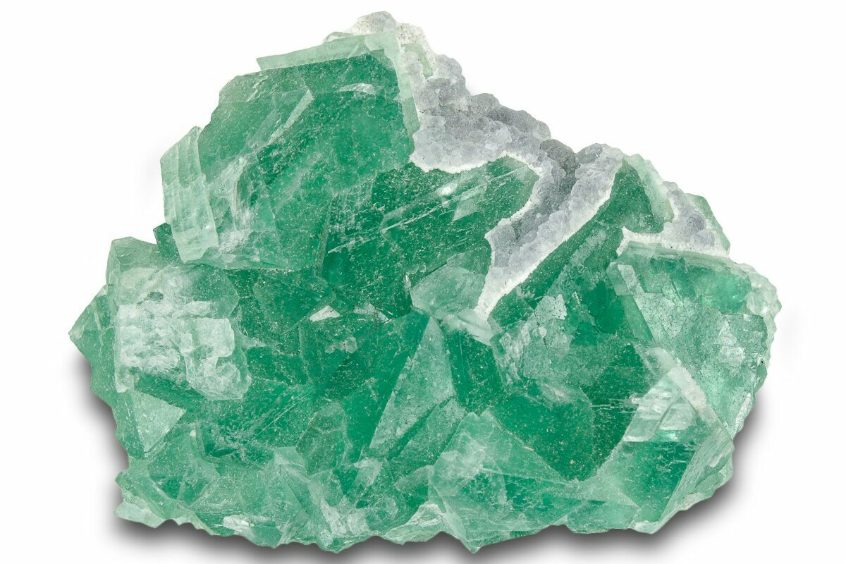 2.8" Apple-Green Octahedral Fluorite Crystal Cluster - China (#319598 ...
