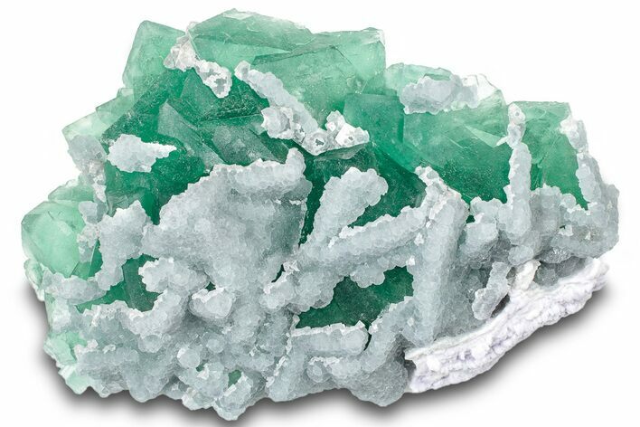 5.7" Apple-Green Octahedral Fluorite Crystal Cluster - China (#319605 ...