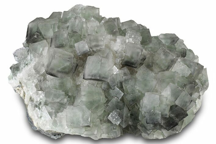6.2" Green Cubic Fluorite Crystal Cluster on Druzy Quartz - China ...
