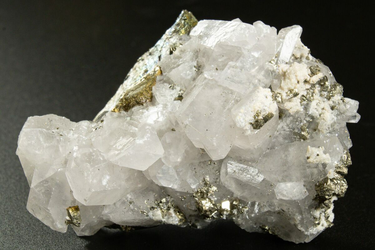 2.8" Columnar Calcite Crystals with Pyrite - Fluorescent! (#330111) For ...