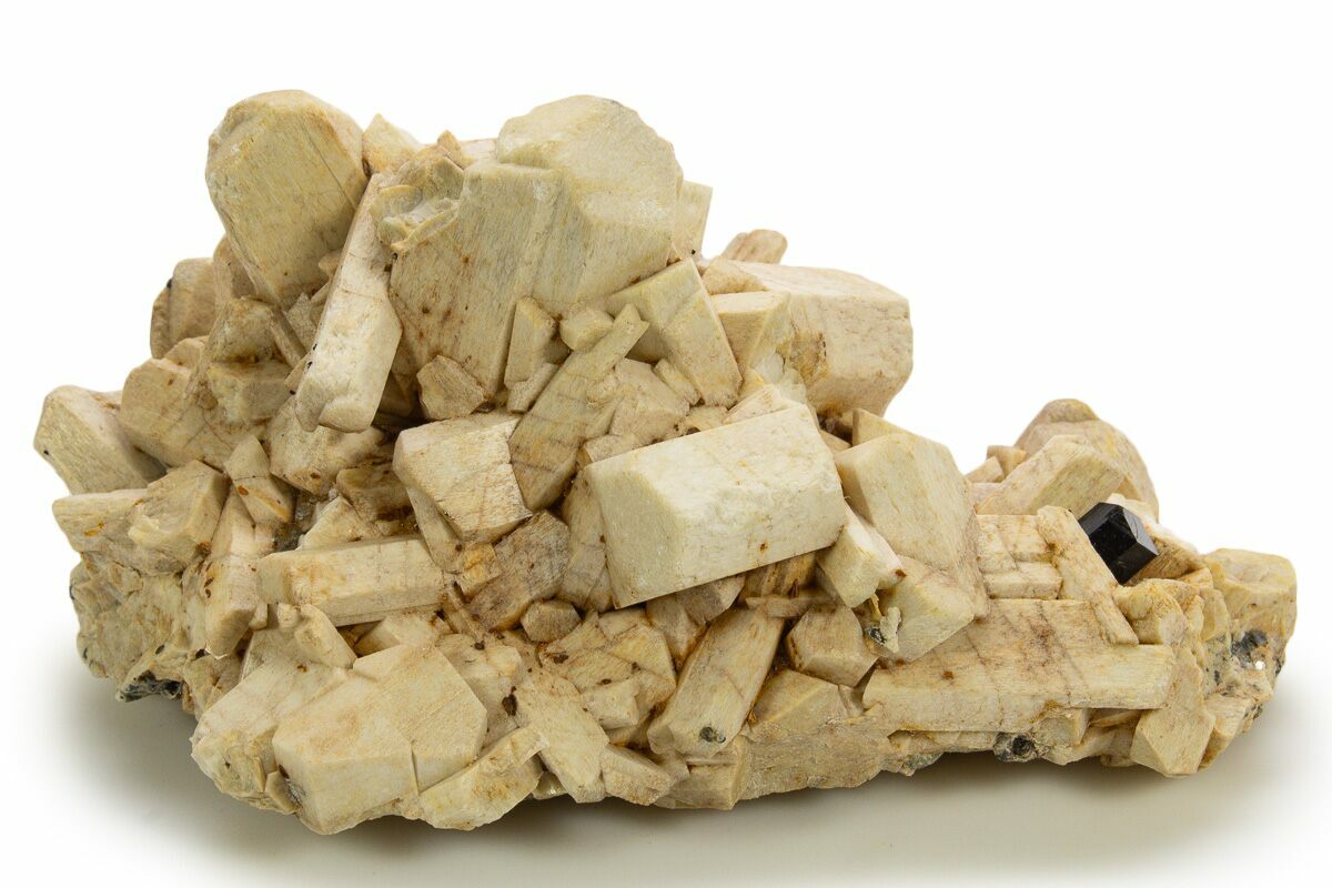 5.4" Orthoclase Crystal Cluster with Lustrous Schorl - Namibia (#337070 ...
