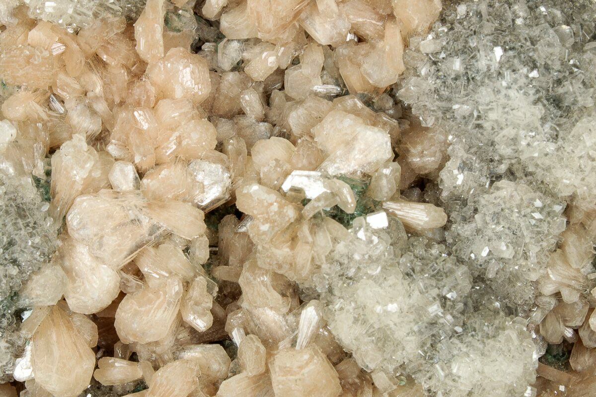 6.1" Peach Stilbite Crystals on Lustrous Heulandite - India (#348318 ...