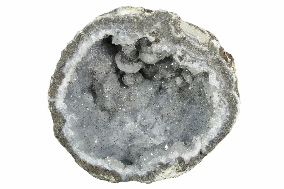 5.4" Las Choyas "Coconut" Geode with Quartz & Calcite (Pair) - Mexico ...