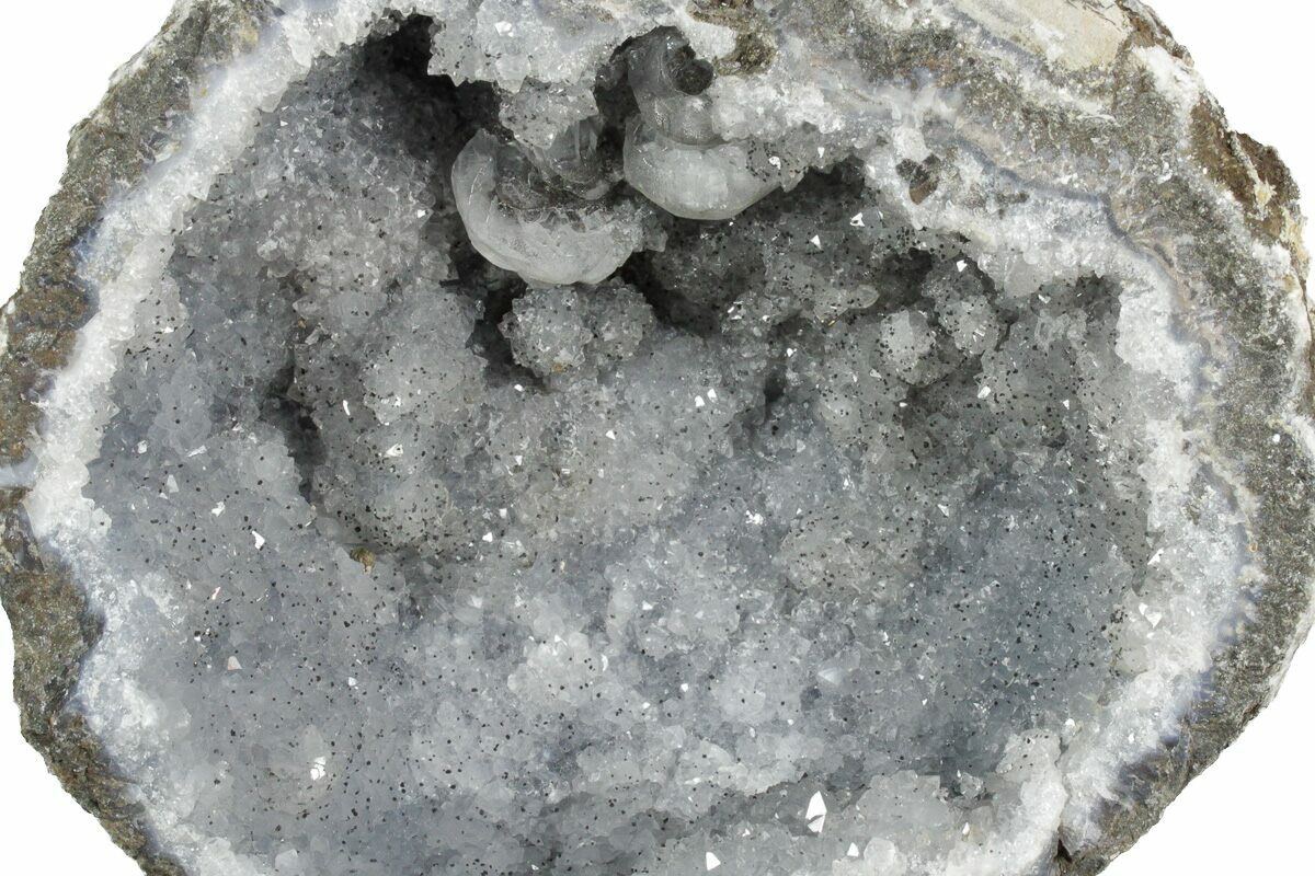 5.4" Las Choyas "Coconut" Geode with Quartz & Calcite (Pair) - Mexico ...