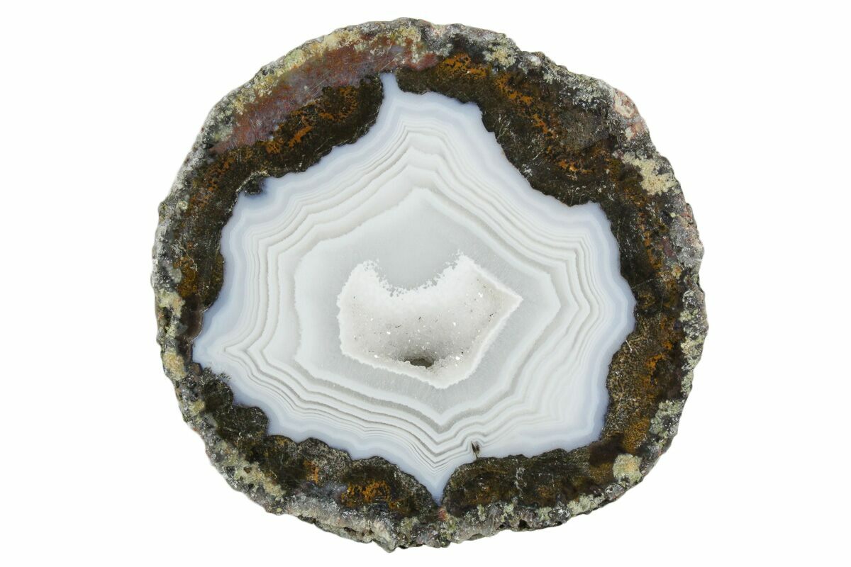 3.7" Las Choyas "Coconut" Geode Half with Agate and Siderite - Mexico ...