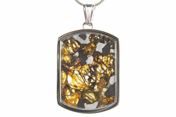 1.2" Sericho Pallasite "Dog Tag" Meteorite Pendant - Kenya (#364115 ...